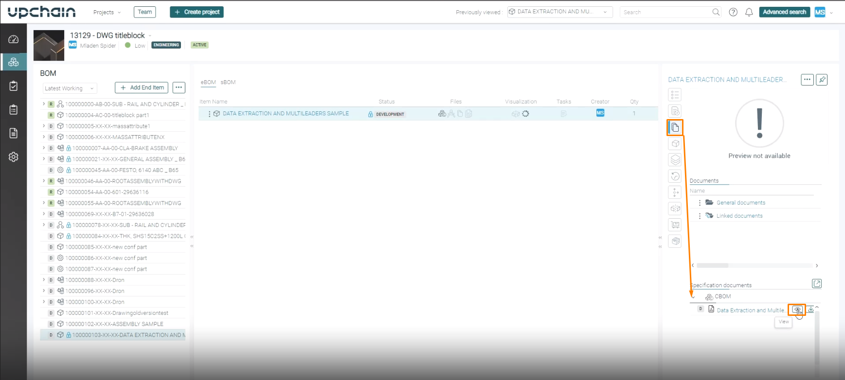 "The visualization is not available yet for this item..." message appears and preview files are ...