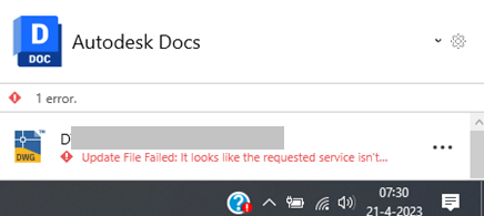 "Update file failed..." message displays when syncing files with Desktop Connector