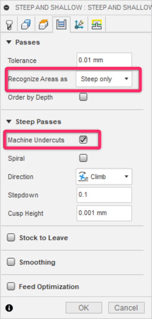 How to machine a cavity with an undercut area in Fusion