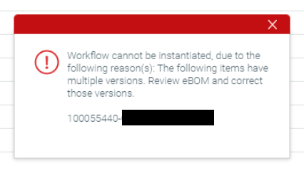 "Workflow cannot be instantiated due to the following reason(s) ..." error blocking starting CR ...