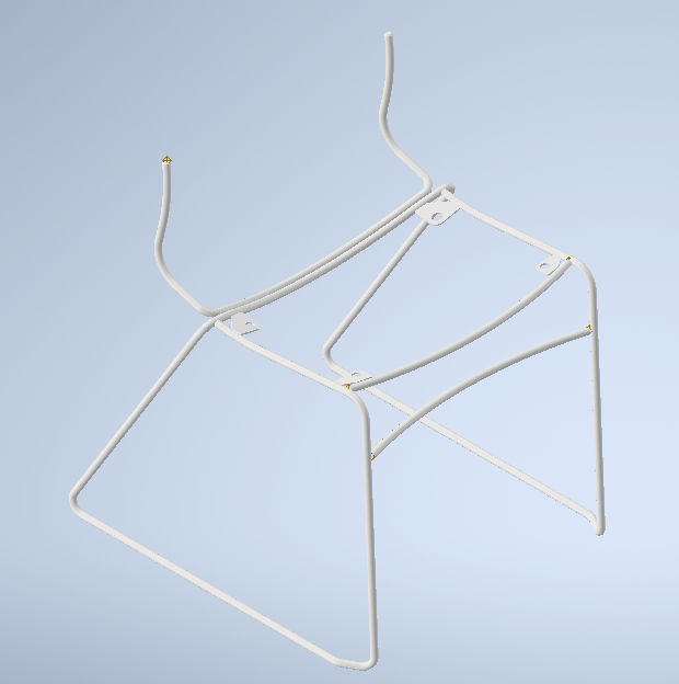 Cannot get an axis on some section of imported chair frame in Inventor