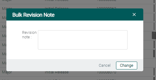 How to bulk update the default revision notes in Upchain