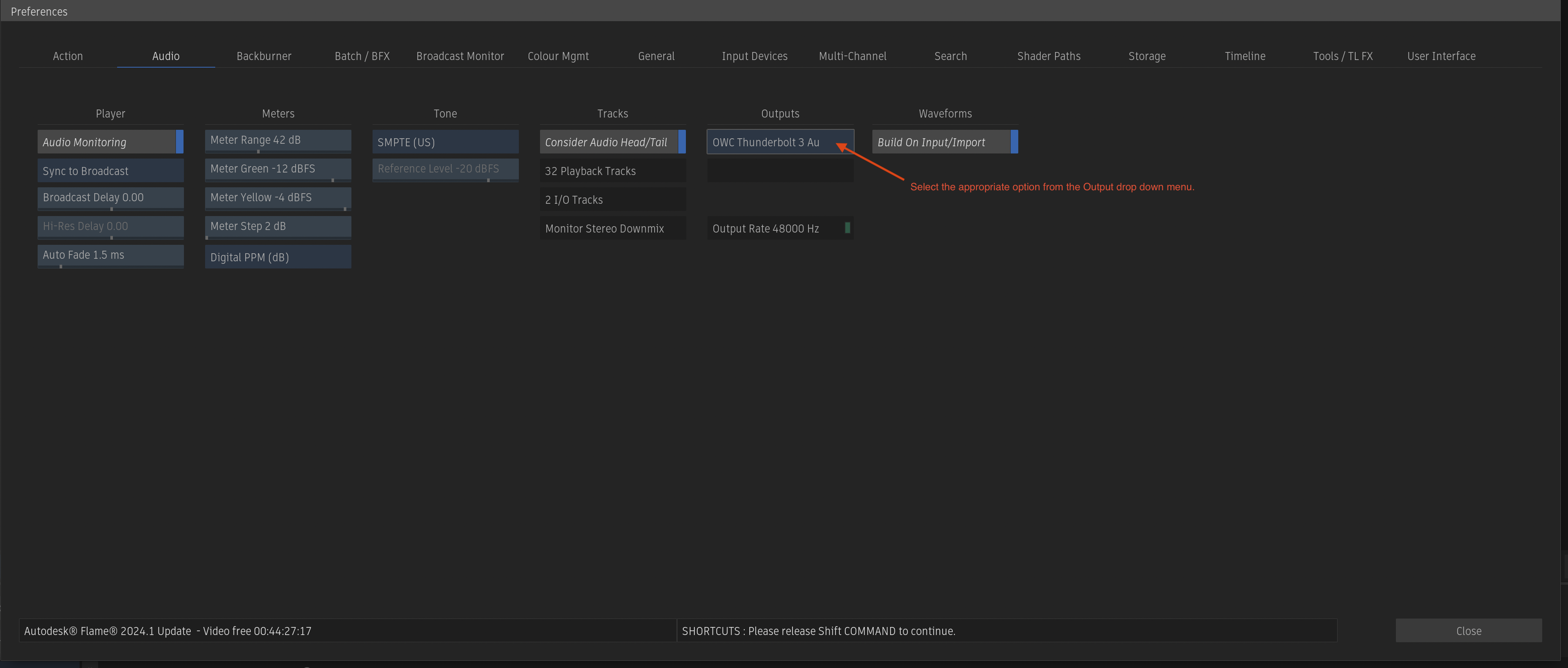 AJA device audio initialization fails to complete during startup in Flame
