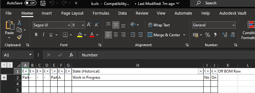 Save BOM view does only create an XLS file with one row after installing Vault 2022.4 or 2023.1 ...