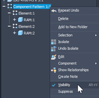 Locked design view shows other components in Inventor