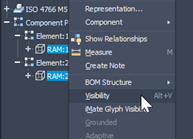 Locked design view shows other components in Inventor