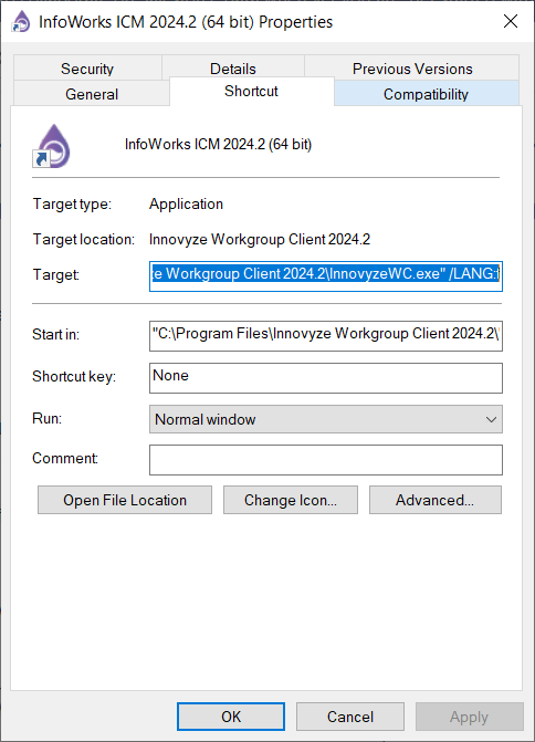 How to use InfoWorks ICM in a language other than the default