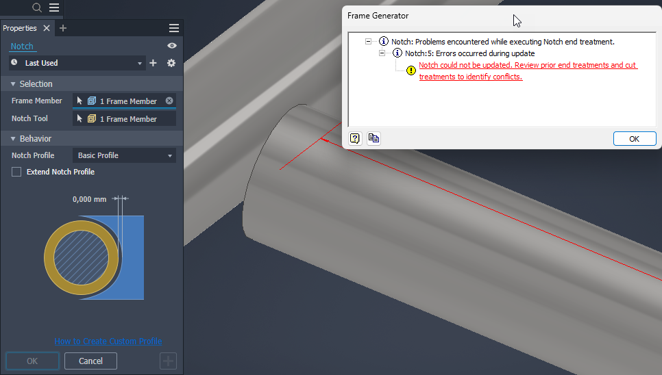 "Notch could not be updated." when using notch command in Inventor