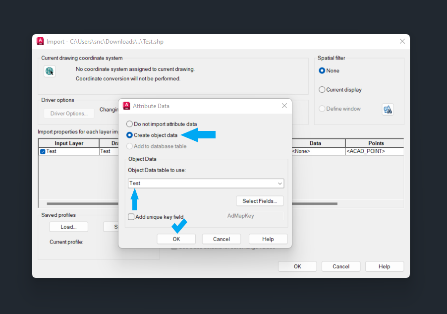 Unable To Import Object Data From SHP File In Civil 3D Via MAPIMPORT