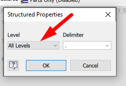 How to see the sub levels of a sub assembly in the structured parts list of Inventor Drawing