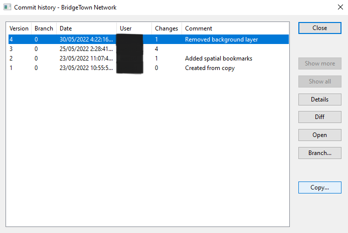 How to produce a version of the Network/Control without the commit history in InfoWorks WS Pro