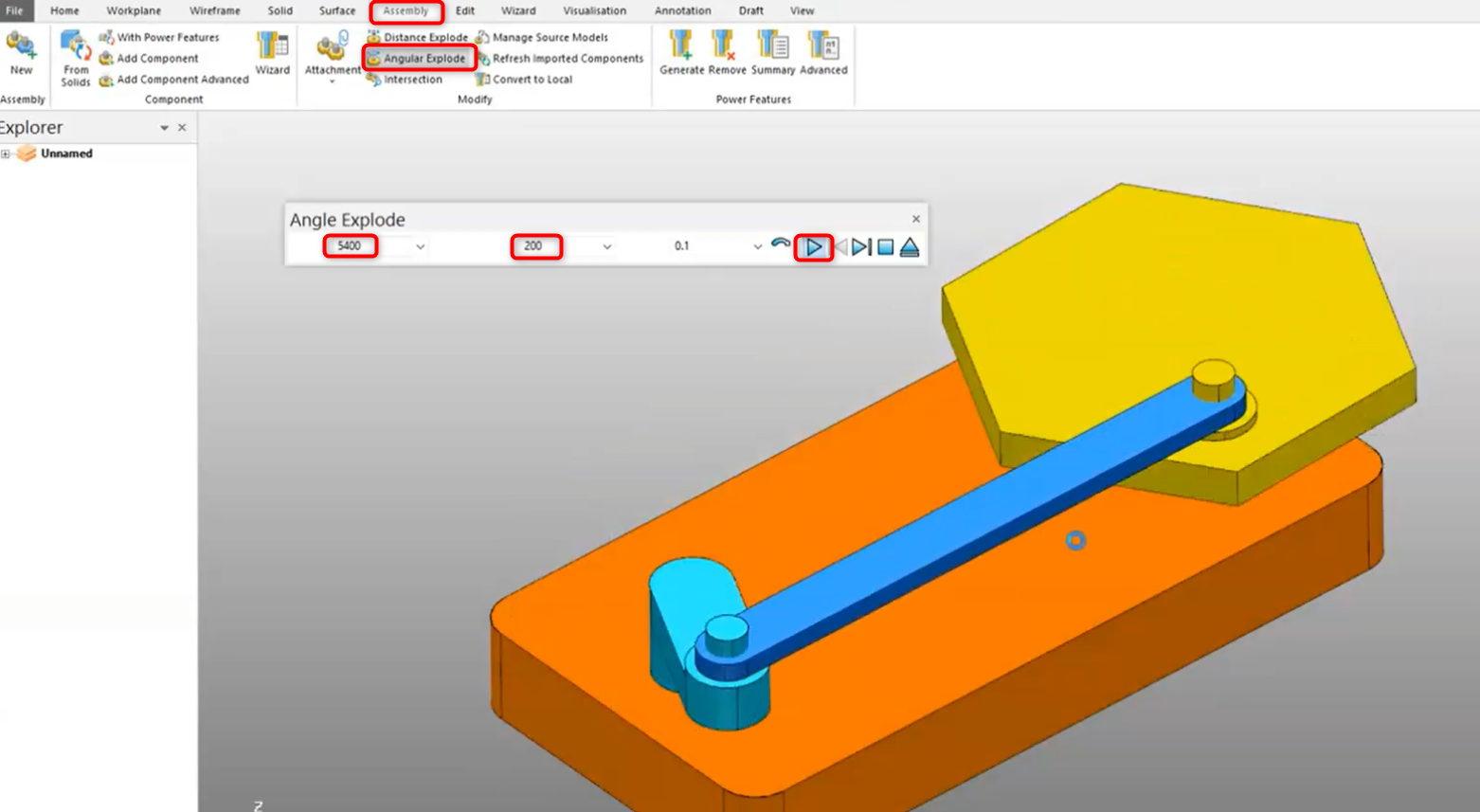How to animate assembly in Powershape.