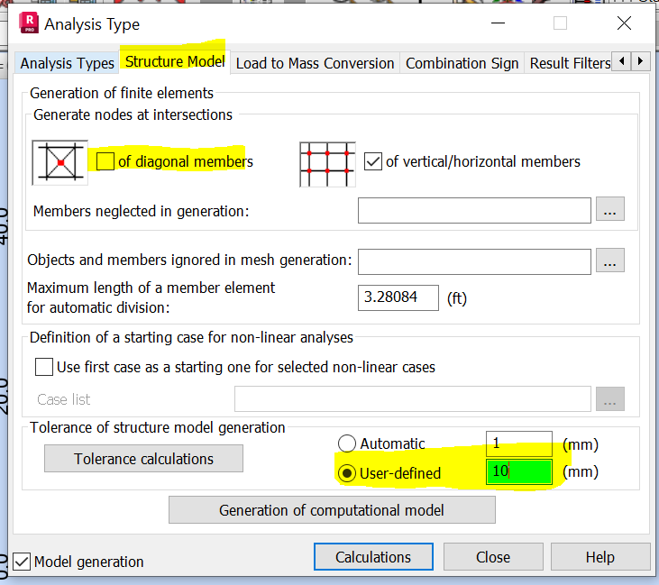 Different results for similar or symmetrical objects in Robot Structural Analysis