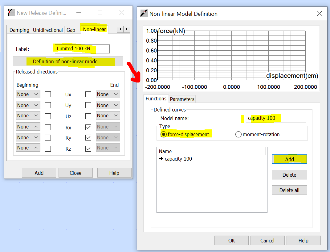 How to define member with limited capacity for compression in Robot ...
