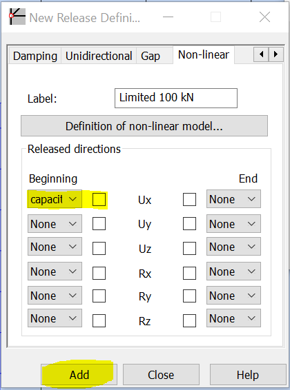 How to define member with limited capacity for compression in Robot ...