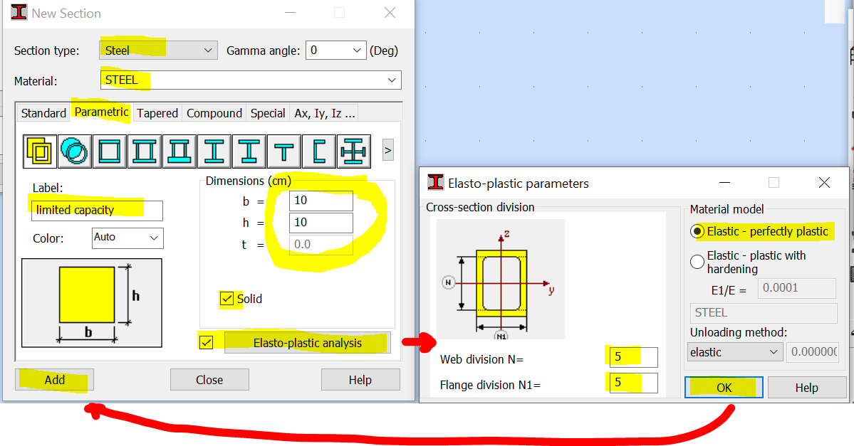 How to define member with limited capacity for compression in Robot ...