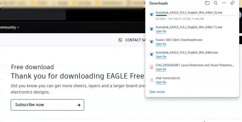 Autodesk Accountにサインインしたときに、eagle 962 Standaloneのダウンロード可能なインストーラが見つかりません。 