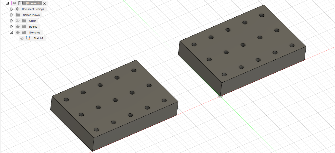 Hole pattern does not copy across multiple bodies in Fusion