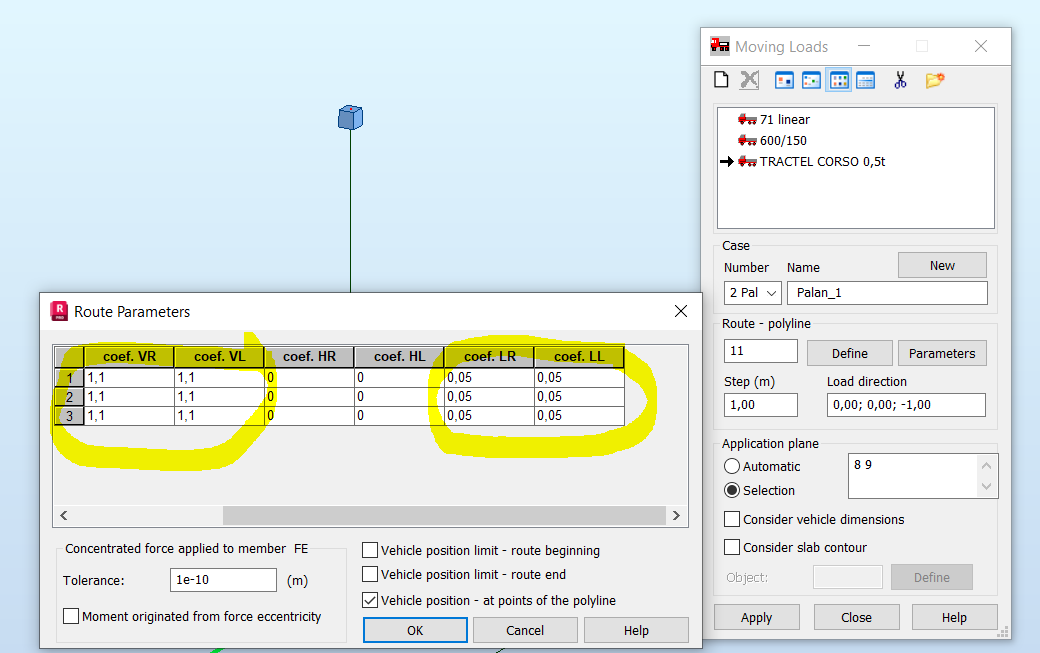 Unjustified horizontal force applied for moving load case with route parameters defined in Robot ...