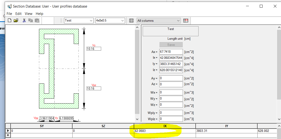 Member does not pass steel verification when made of compound section ...