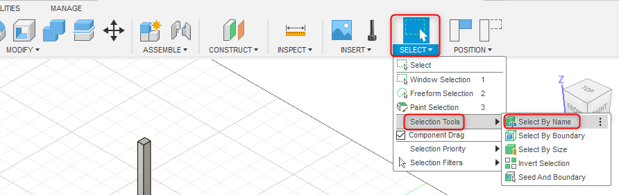 How to search/filter the browser for bodies or components in Autodesk Fusion
