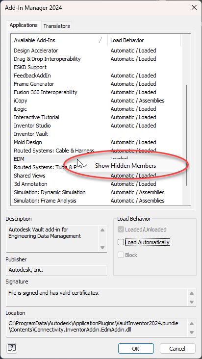 Vault Add-in ribbon does not appear in Inventor