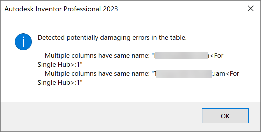 'Detected potentially damaging errors in the table' when editing a model state table of an ...