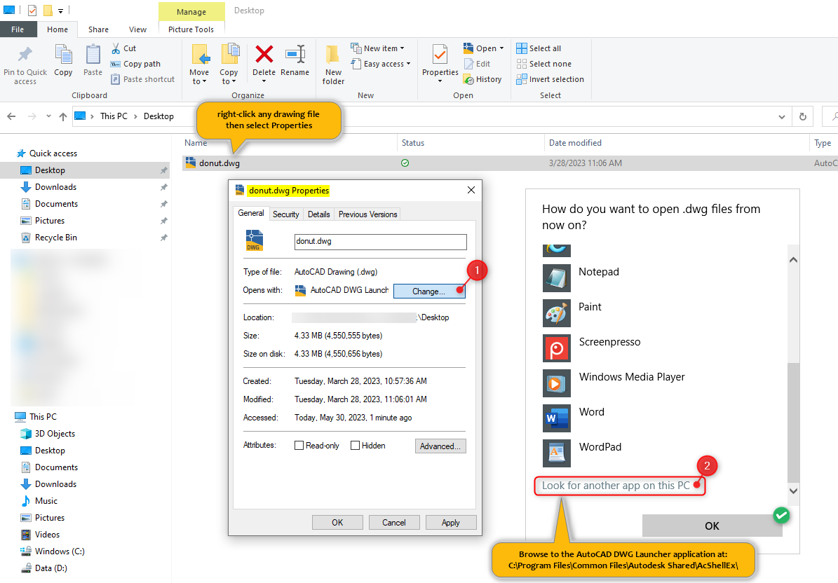 How To Associate DWG Files With A Specific Version Of AutoCAD Or DWG TrueView In Windows