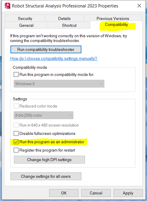 Program installed on Windows 11 crashes while project opening in Robot Structural Analysis 2024