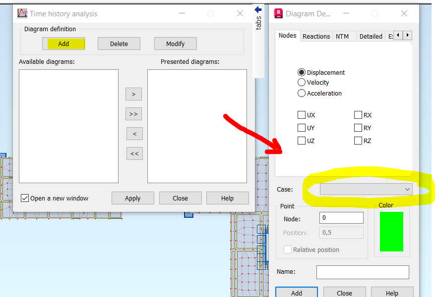 It is not possible to generate diagrams for time history analysis in Robot Structural Analysis