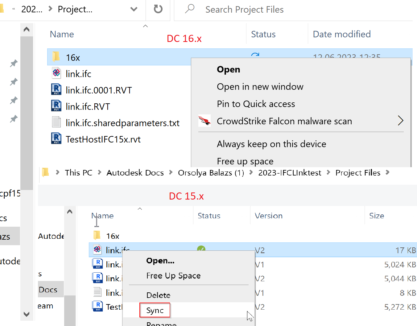 No sync option to download files in Desktop Connector 16.x version