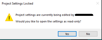 "Project Settings Locked" is prompted and not able to check out Project ...