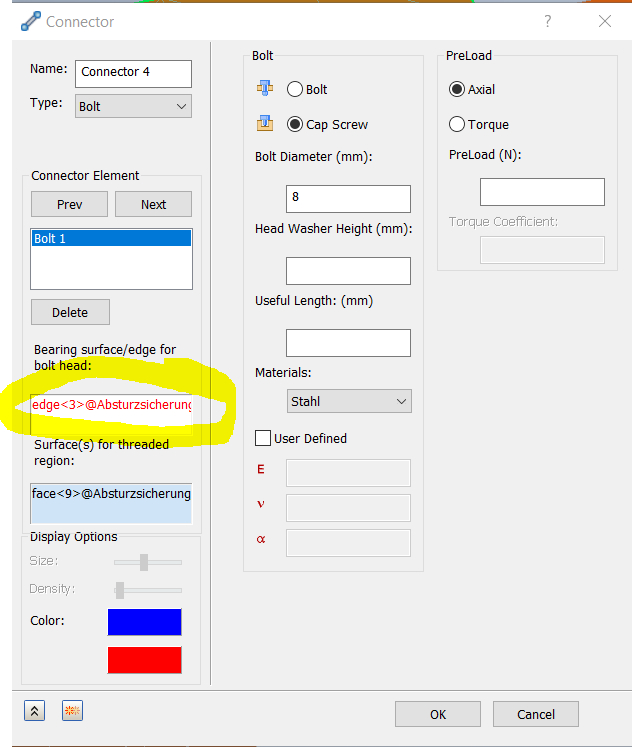 Beam diagrams results type not available for model with bolts in Inventor Nastran