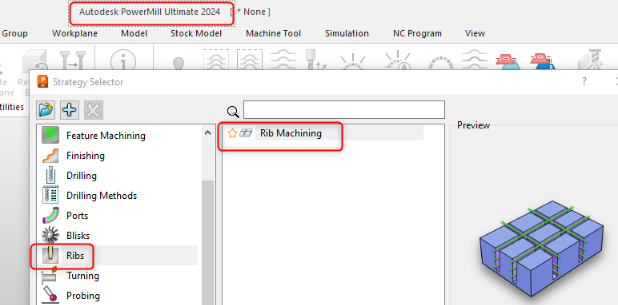 Missing rib machining strategy in PowerMill Standard.