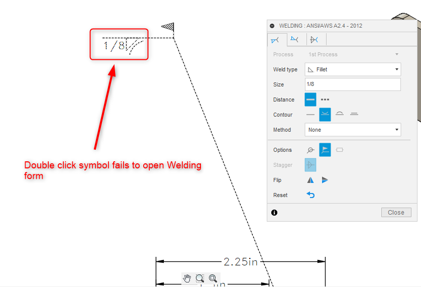 Unable edit or create weld symbols on drawings in Fusion.