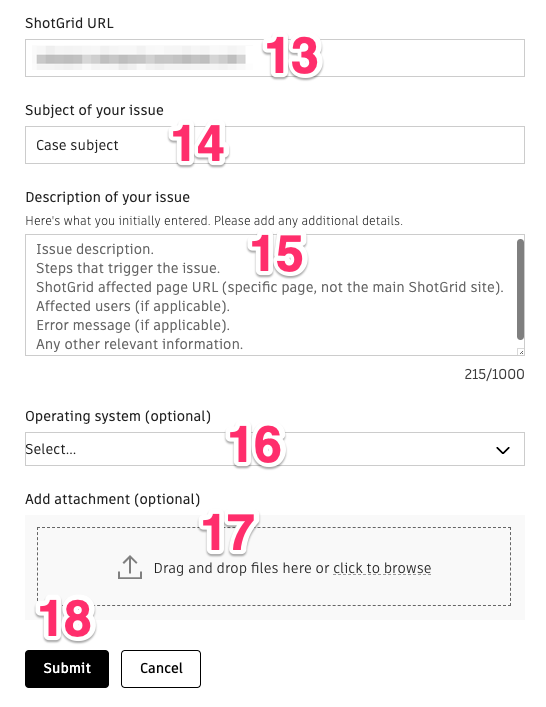 How to create a ShotGrid support case