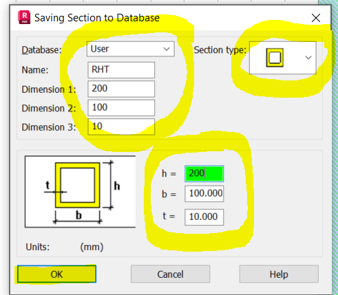 How to create rectangular hollow section made of timber in Robot Structural Analysis