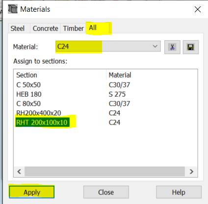 How to create rectangular hollow section made of timber in Robot Structural Analysis