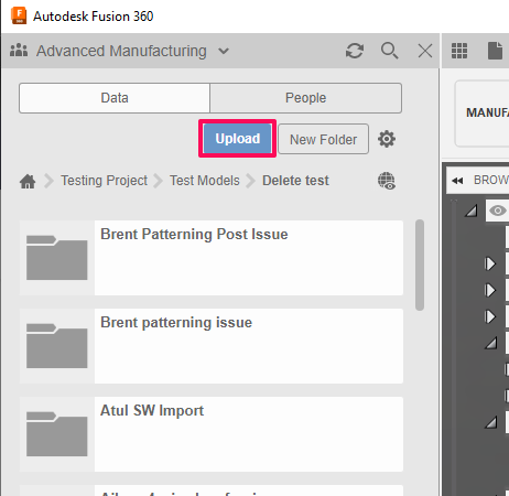 如何在Fusion 360中将NC文件上传到团队项目文件夹