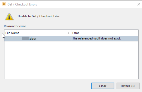 "The referenced Vault does not exist." when trying to get file in Vault