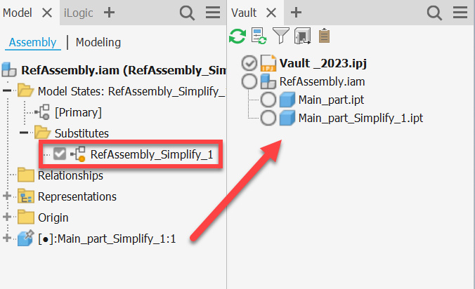 Vault browser shows reference which is not shown the model browser in ...