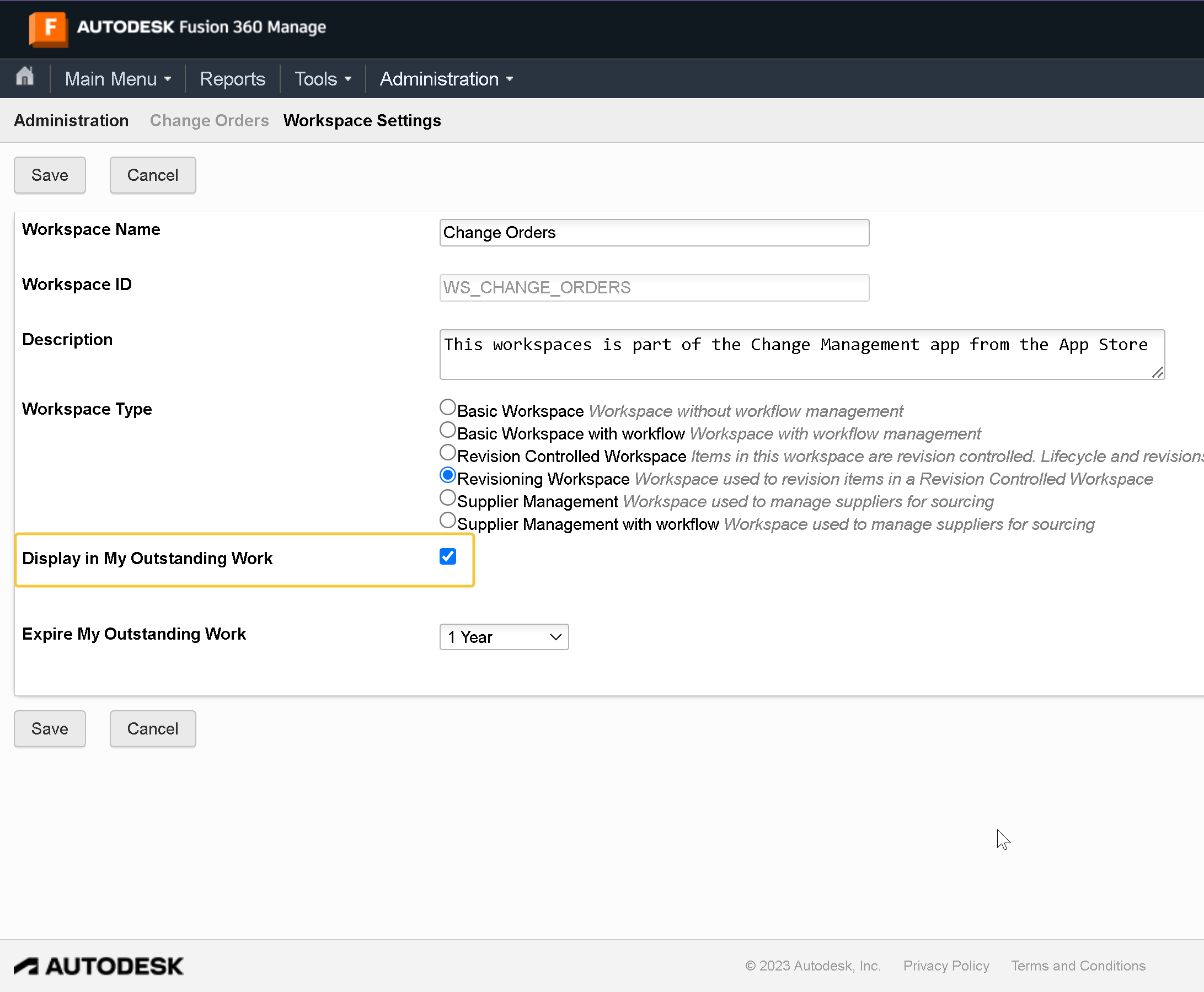 Items not displayed on the "My Outstanding Work" in Fusion Manage