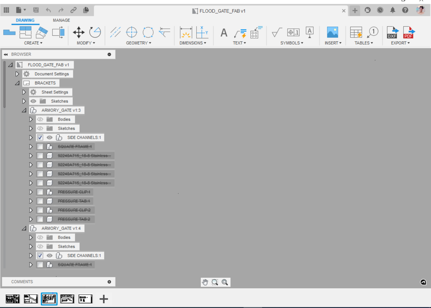 Drawing looks blank in the sheet but the contents are visible in the preview window in Fusion