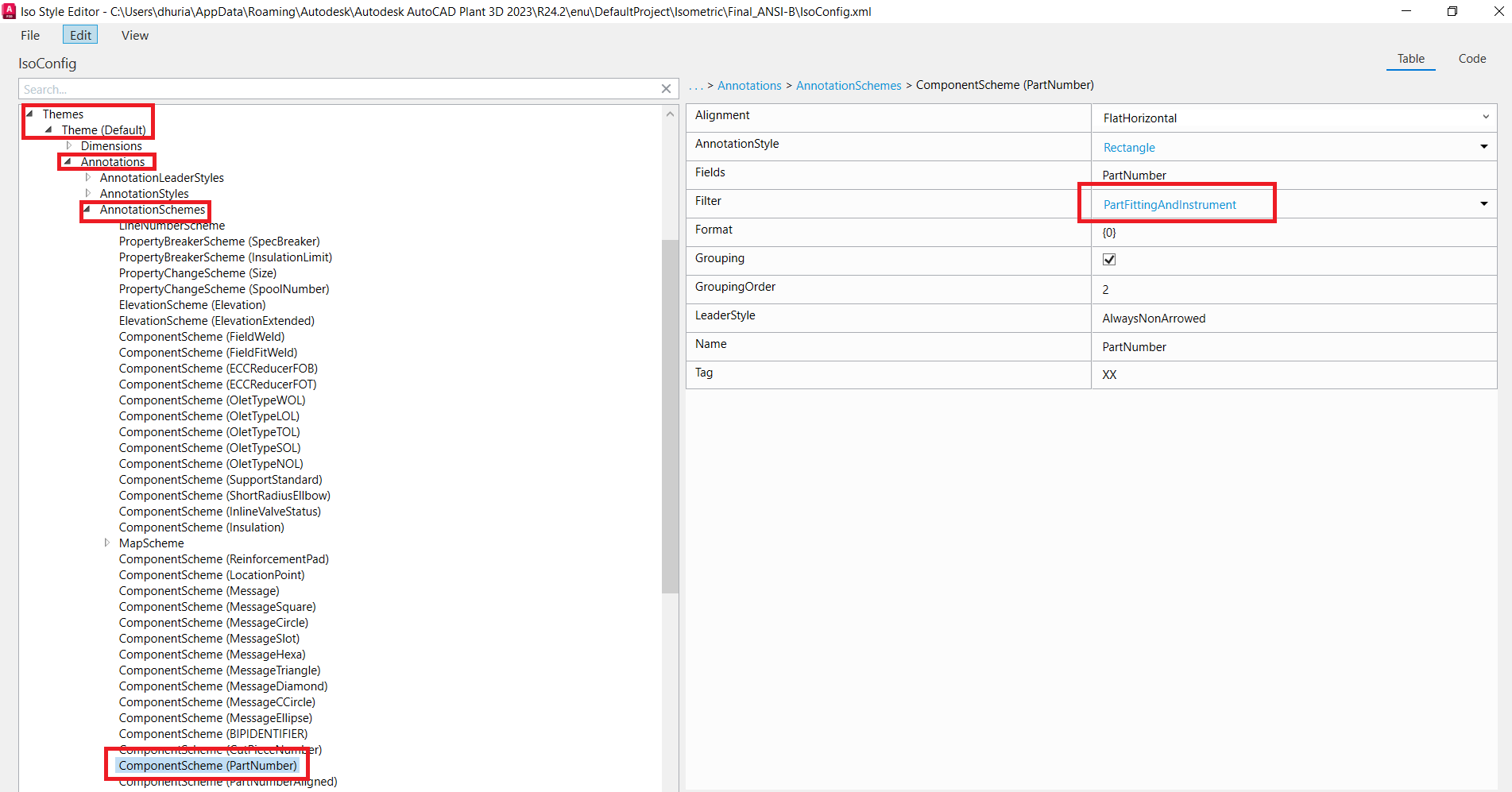 How to enable instrument BOM item numbers annotation on isometric drawings in AutoCAD Plant 3D?
