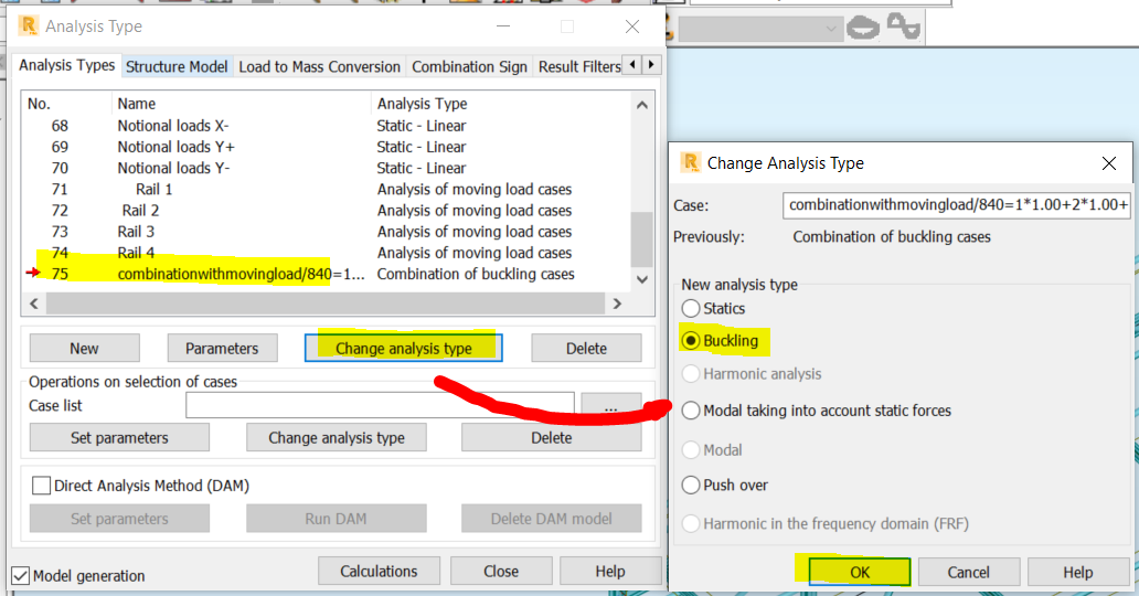 How to calculate buckling critical coefficient for combinations including moving load in Robot ...
