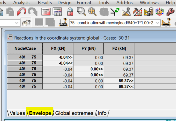 如何在Robot Structural Analysis中显示柱基设计的力。