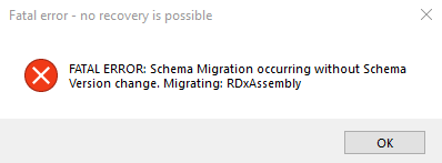 "Fatal error - no recovery possible" after opening the assembly in Inventor