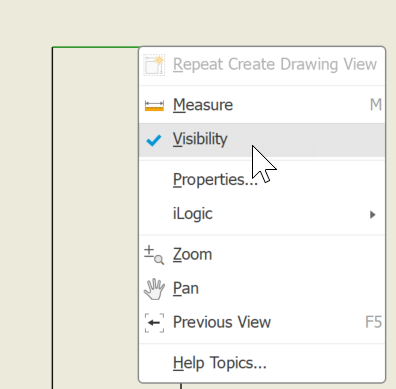 Change the visibility of tangent lines of a component in a drawing view in Inventor