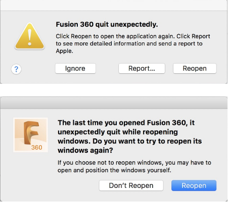 Fusion crashes when opening or working with a specific file