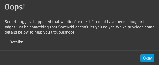 Page never fully loads in Flow Production Tracking